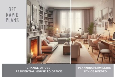Change of Use - Residential House to Office (Planning Permission Advice Needed) - Get Rapid Plans